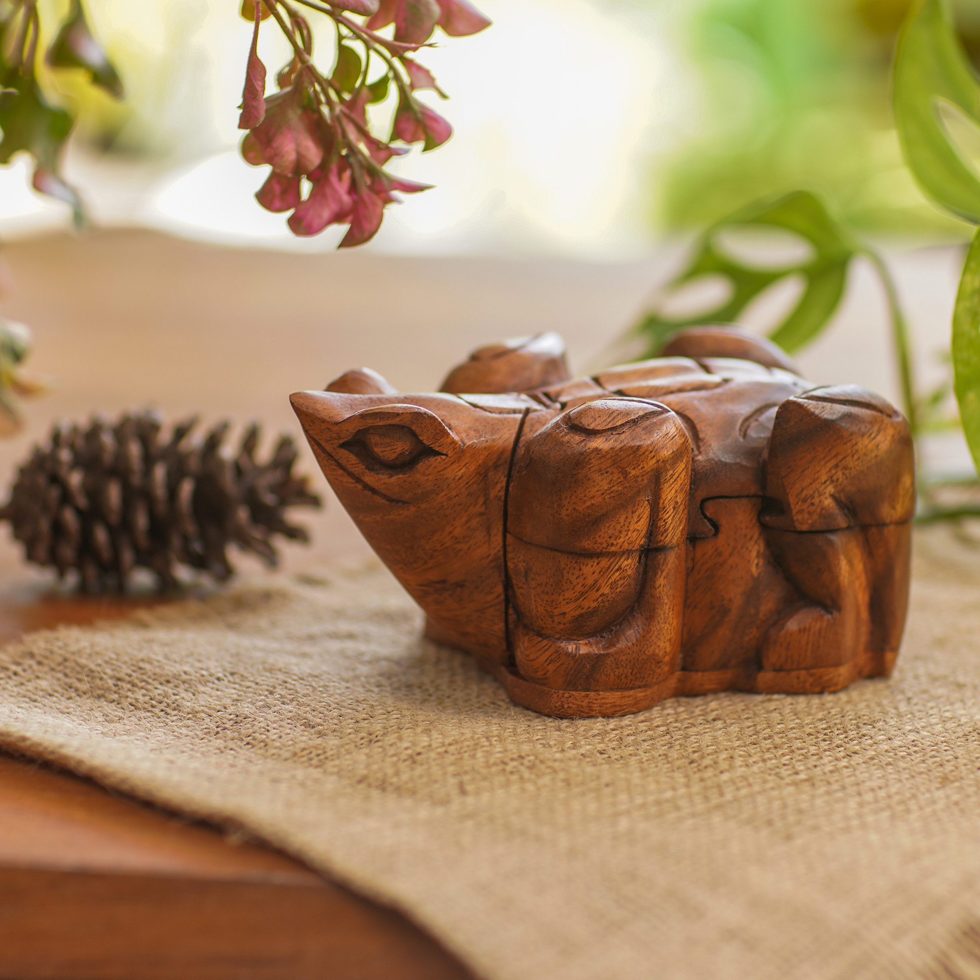World Menagerie Capella Decorative Balinese Frog Wood Puzzle Box ...