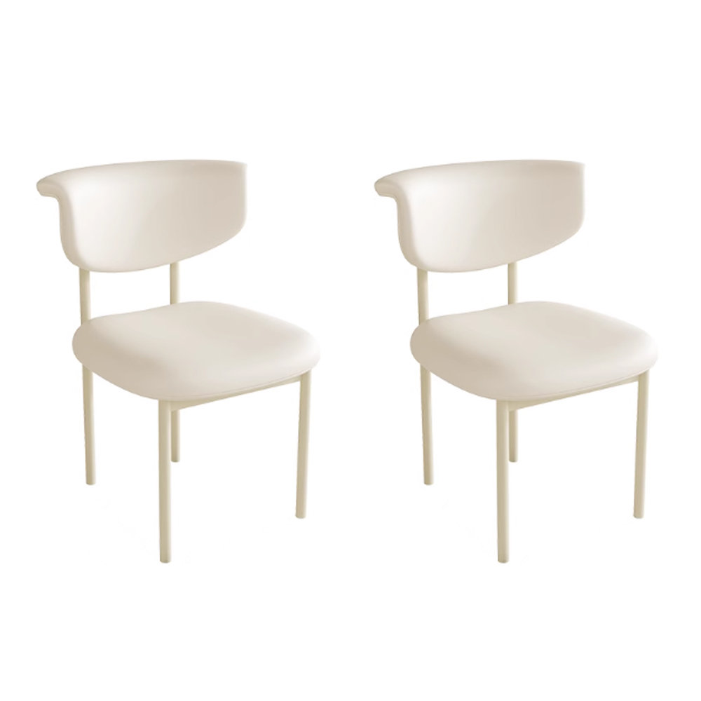 Zhang's SereneLodge Beautiful Comfortable White Sponge Dining Chairs ...