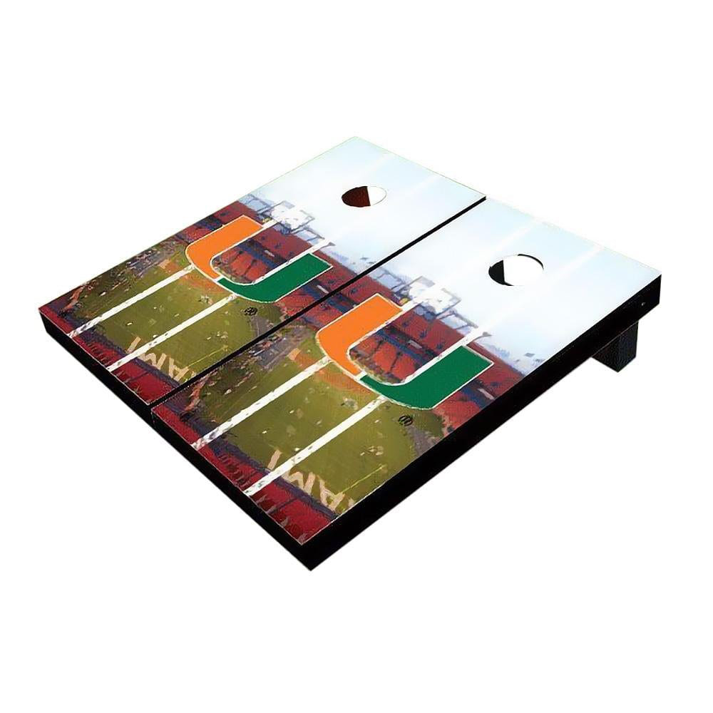 Skip's Garage 2' X 3' Miami Hurricanes Stadium Cornhole Boards | Wayfair