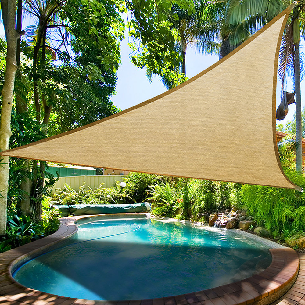 Yescom 16.5' Triangle Sun Shade Sail Patio Deck Beach Garden Yard ...