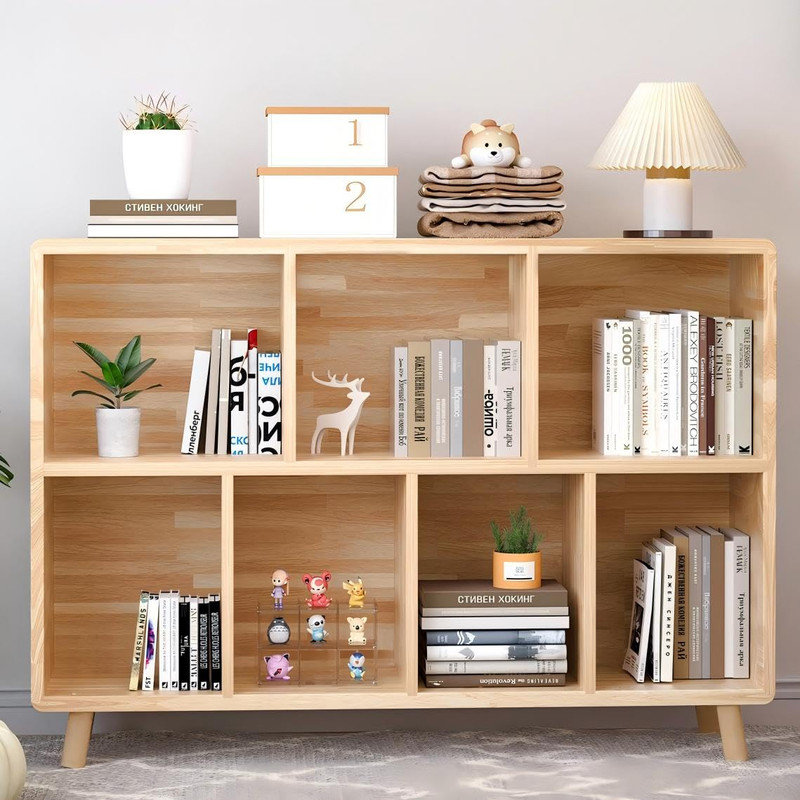 George Oliver Book Shelf Wooden Bookshelf Open Bookcase with Legs ...