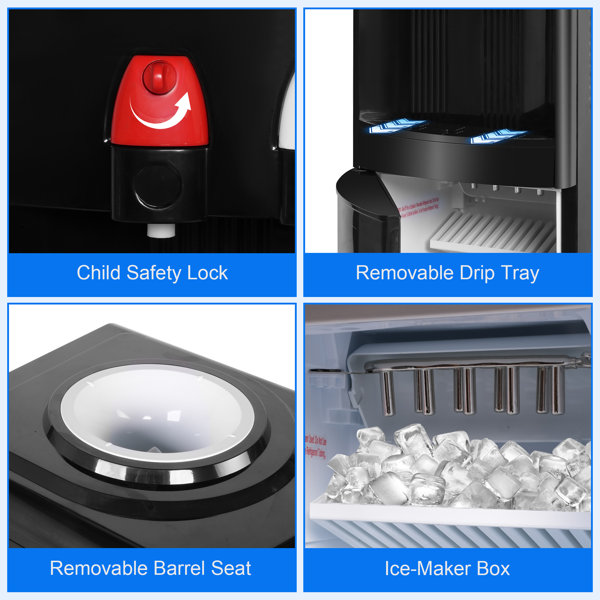 ACEM Black Free Standing Top Loading Electric Water Dispenser | Wayfair