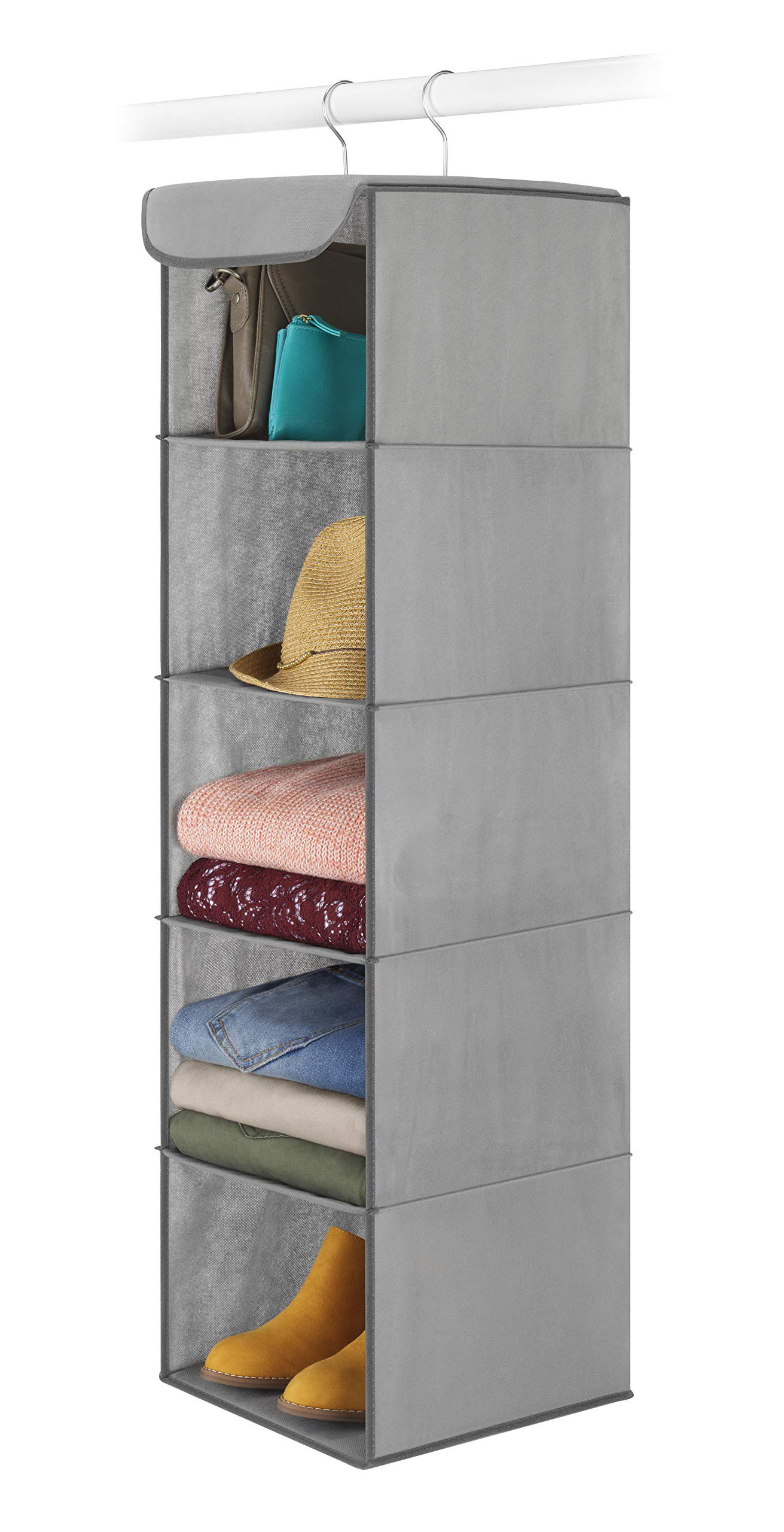 Hokku Designs 5 Section Closet Organizer - Hanging Shelves With Sturdy ...