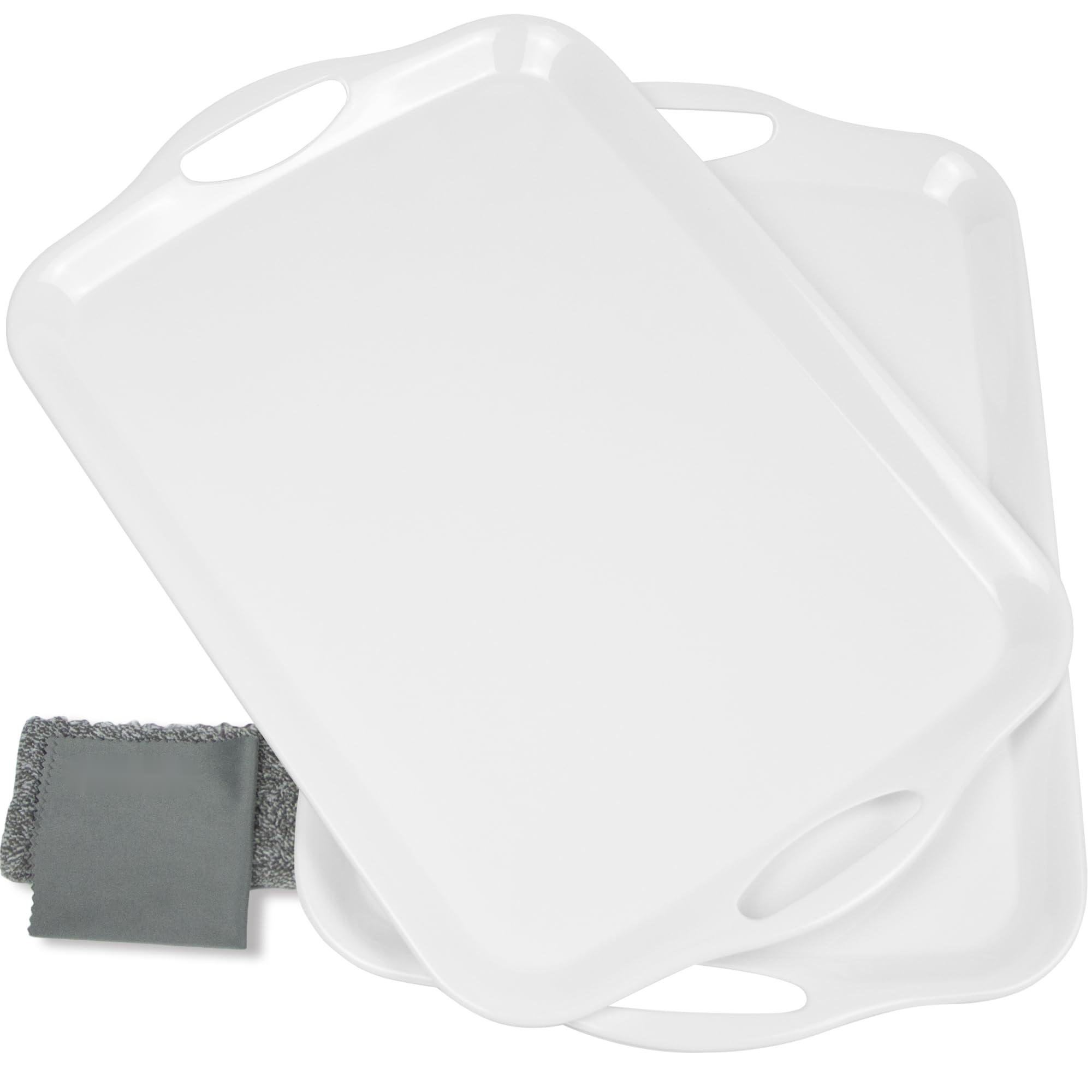 Red Barrel Studio Large Melamine Serving Tray With Handles, 17.5 X 12 ...