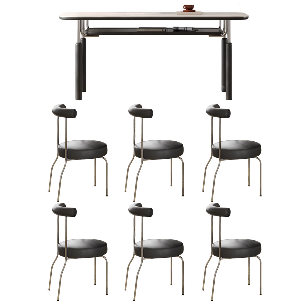 Orren Ellis Modern Simple Double-layer Storage Dining Table | Wayfair