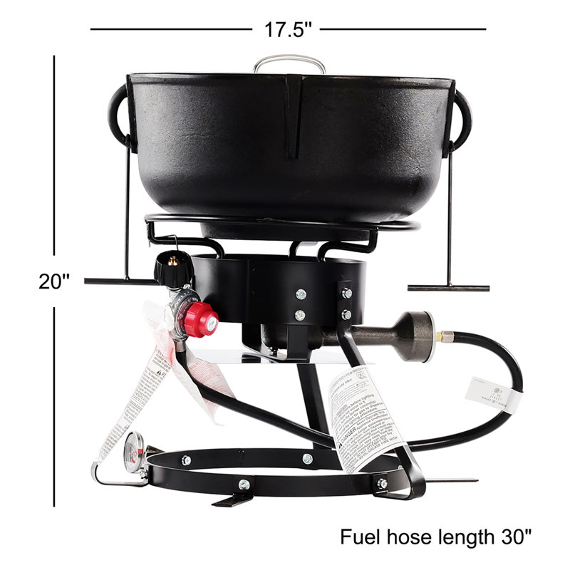 King Kooker 4 Gallon Cast Iron Jambalaya Pot Outdoor Cooker Kit ...