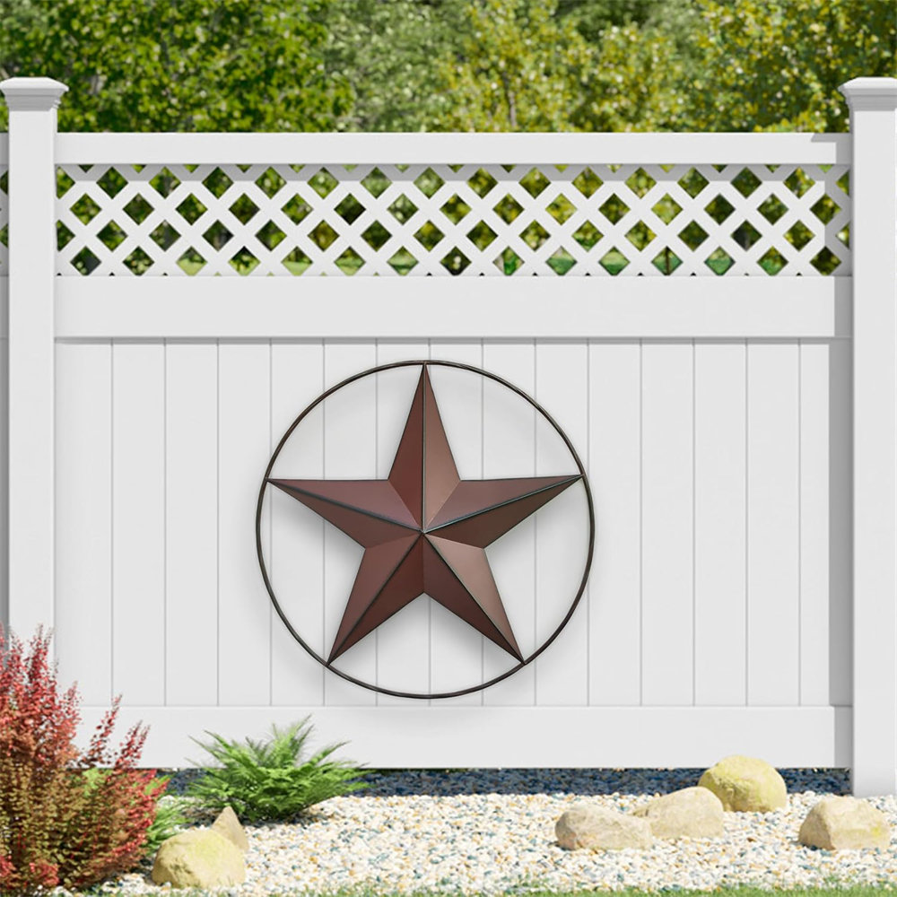 One Allium Way 21" Red Barn Star Wall Decor,Metal Stars Rustic Vintage ...