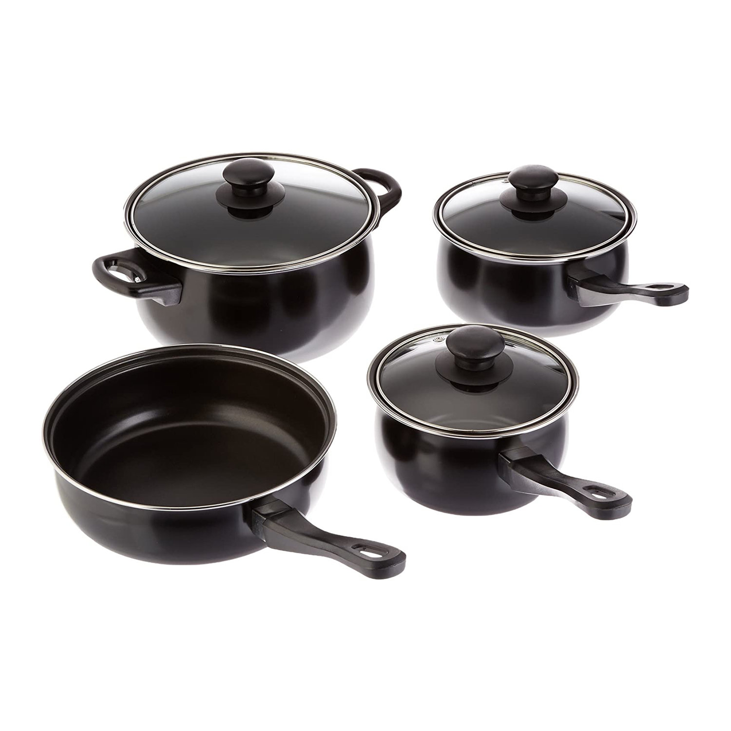 Gibson 7 Piece Carbon Steel Nonstick Pots And Pans Cookware Set With ...