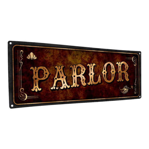 Rosalind Wheeler " Brown Parlor Metal Sign " | Wayfair