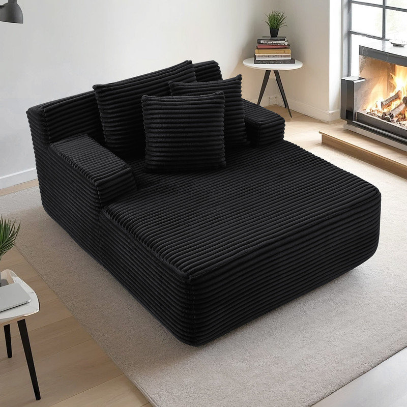Mercer41 Oversized Indoor Chaise Lounge Chair with 3 Pillows - Wayfair ...