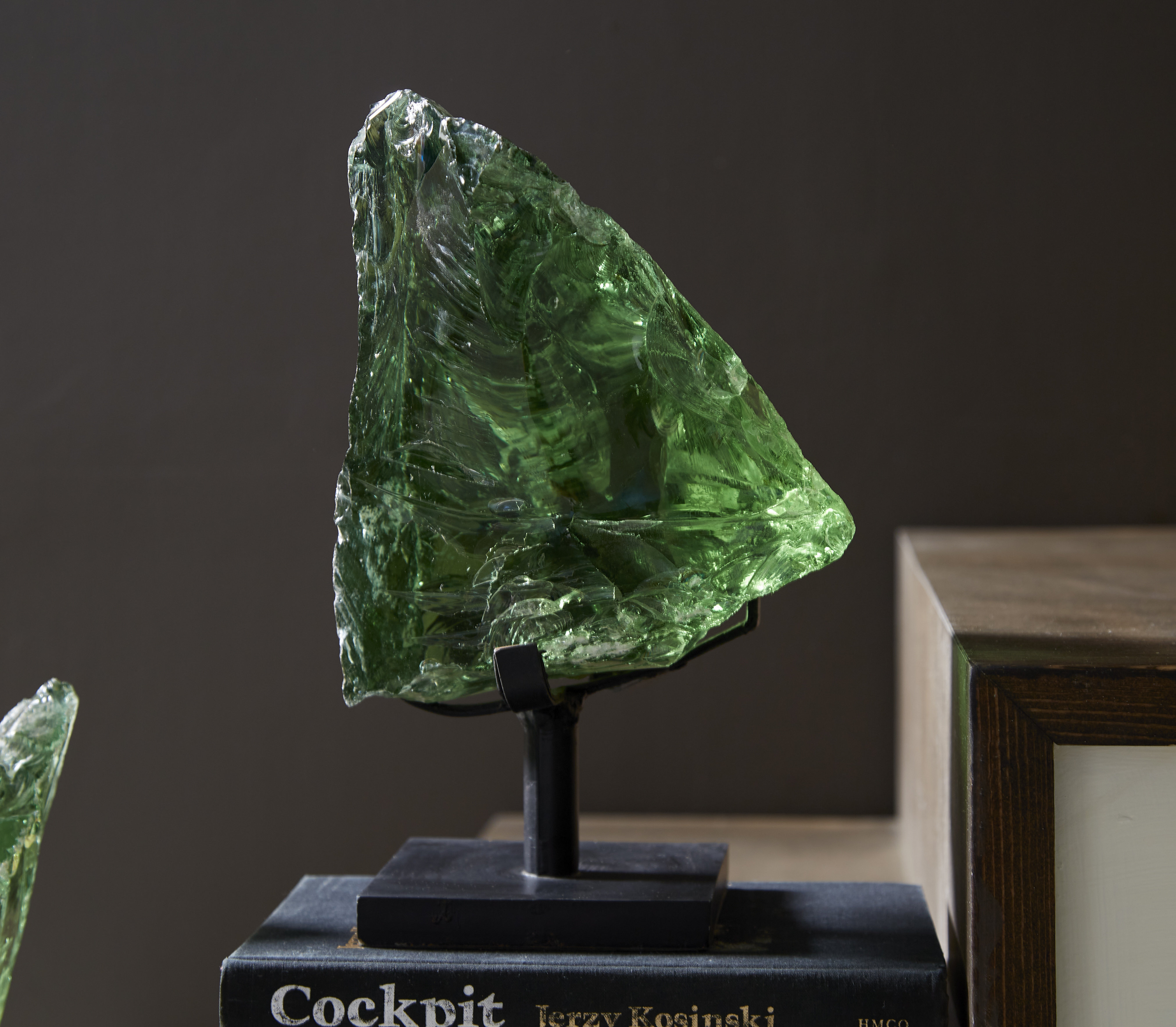 Phillips Collection Refractory Glass Sculpture, Green, On Base | Wayfair