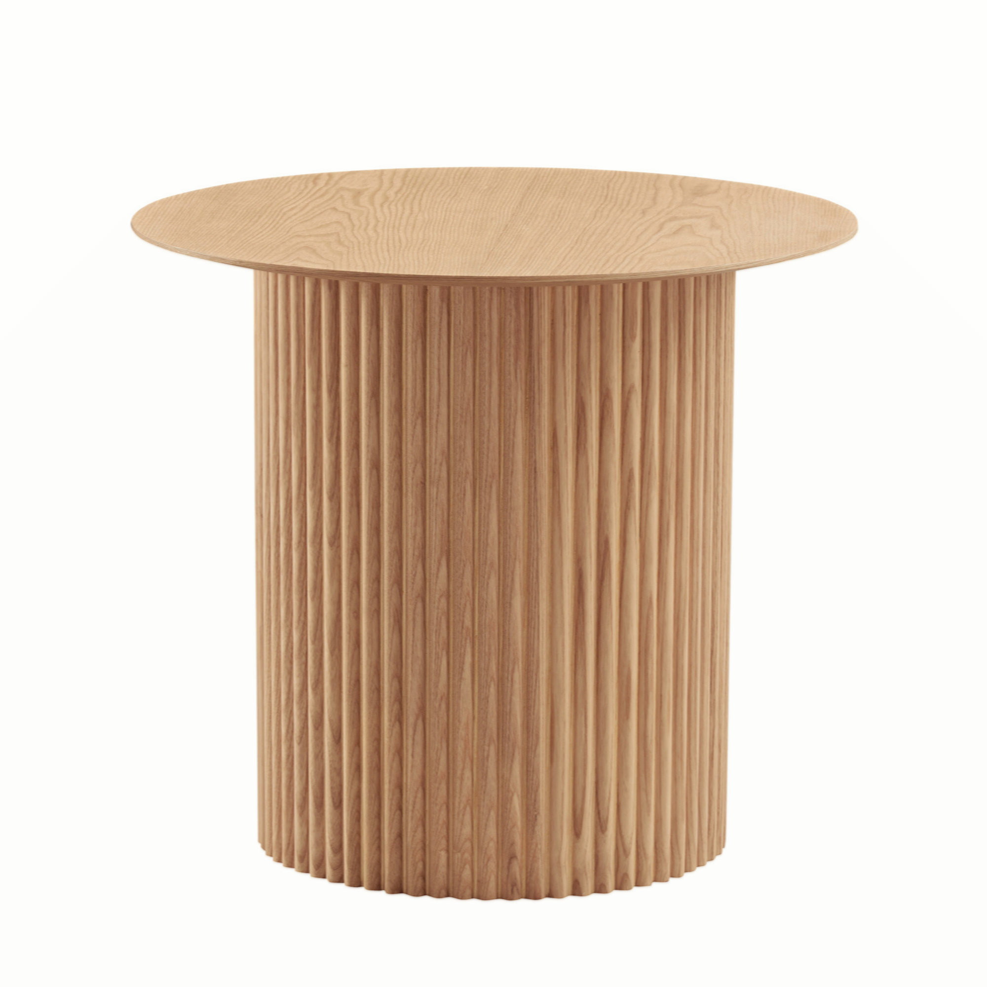 George Oliver 17.71 Inch Round Fluted Side Table Circle Small Accent ...