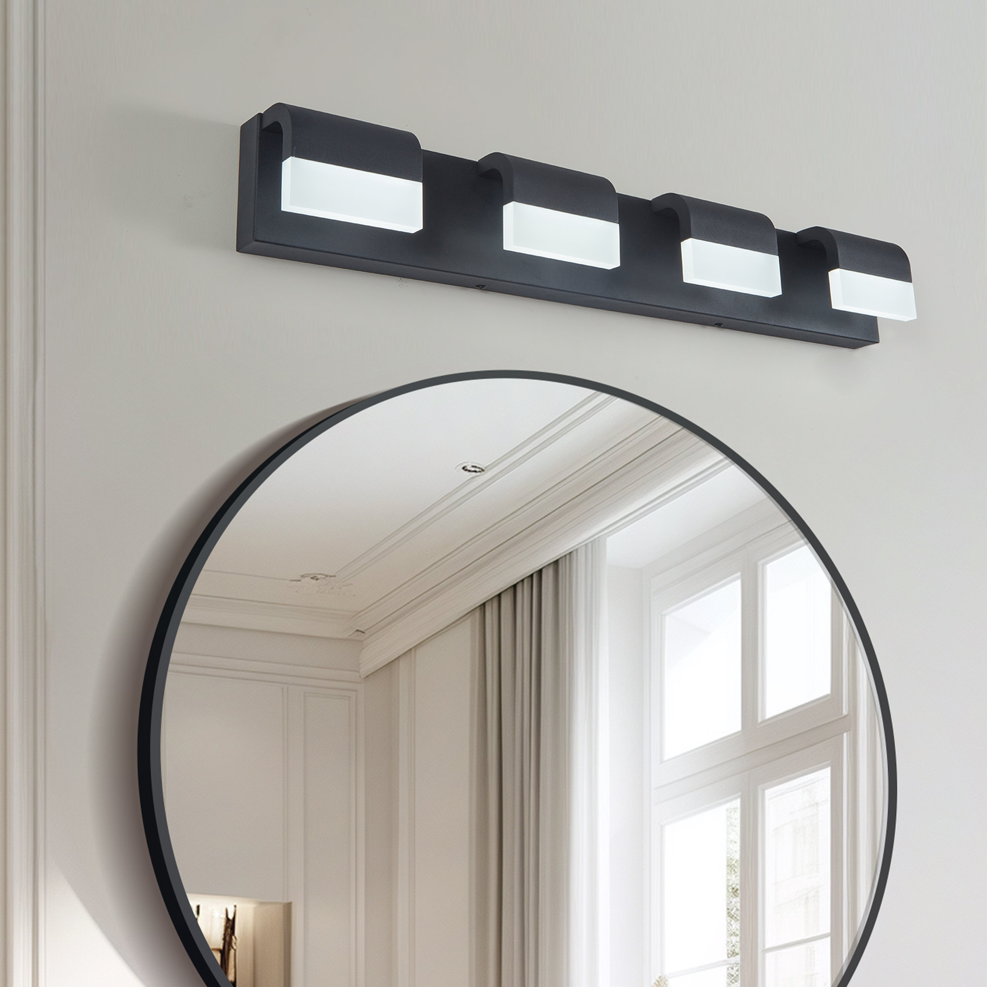 Ivy Bronx Modern LED Bathroom Vanity Light, Wall-Mounted Mirror ...
