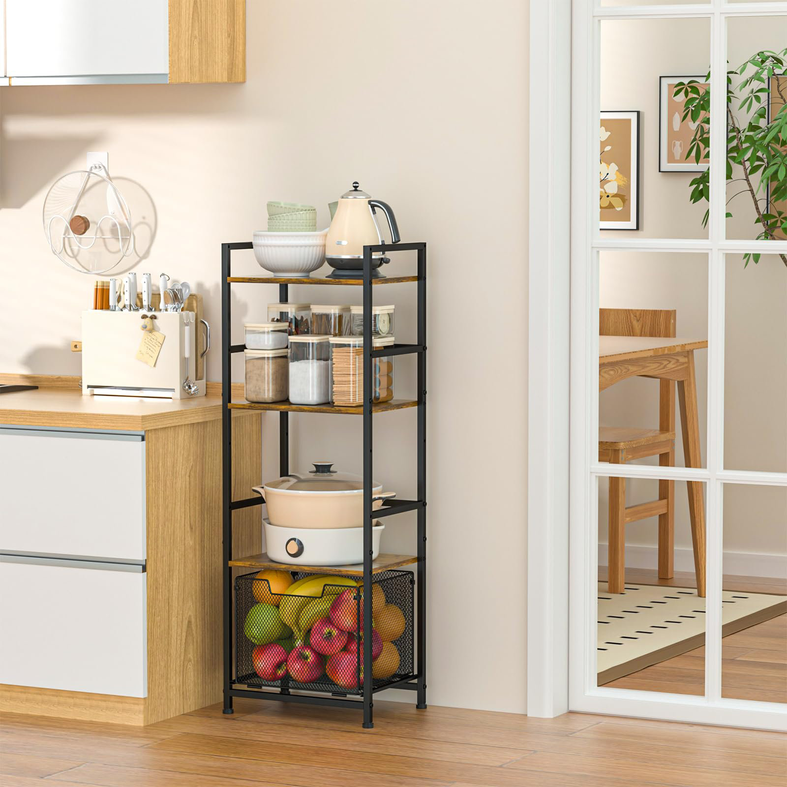 17 Stories Adjustable Kitchen Organizer - Space-Saving Rack With Wire ...