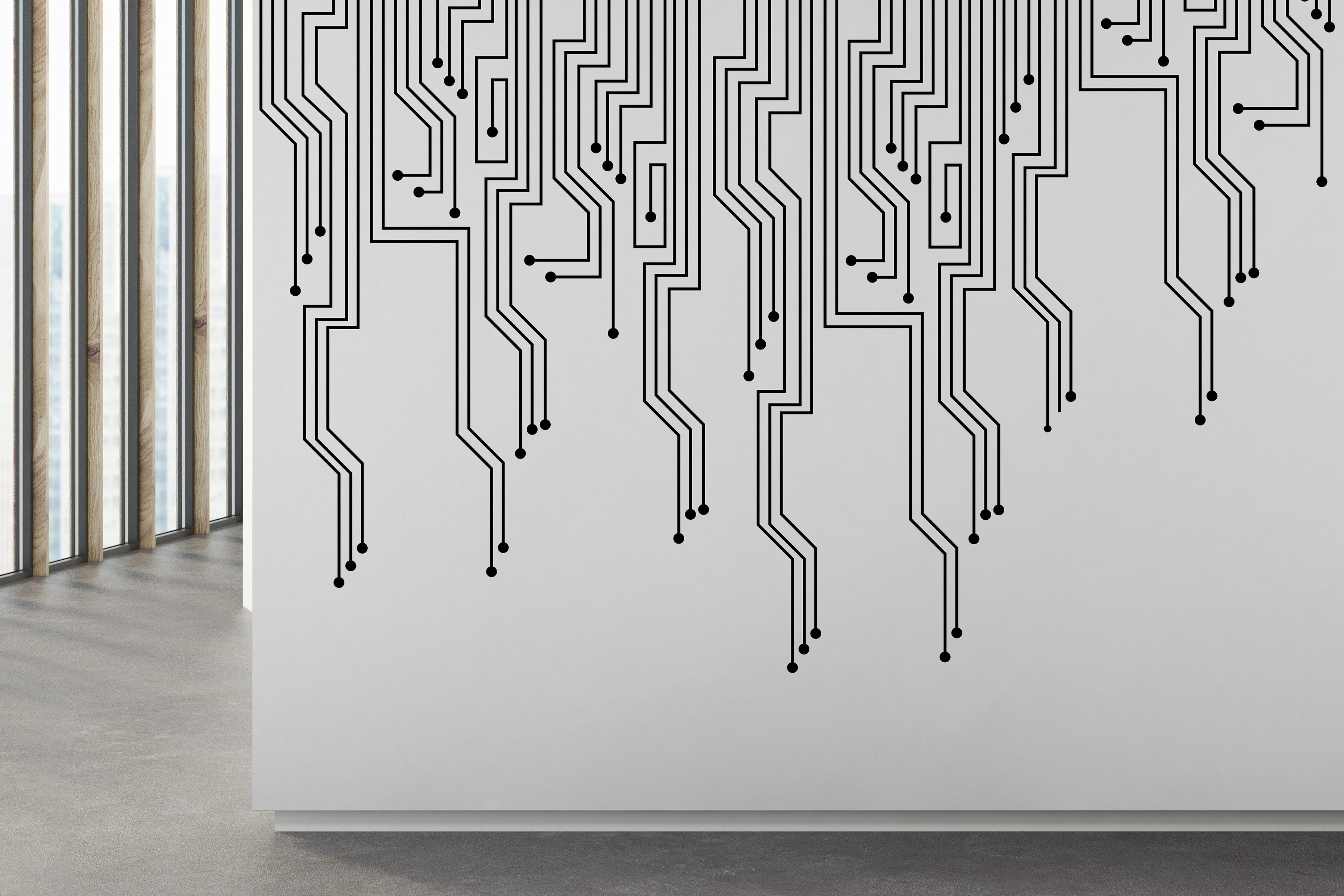 Wrought Studio™ Circuit Board Binary Code Wall Decal, Technology Vinyl ...