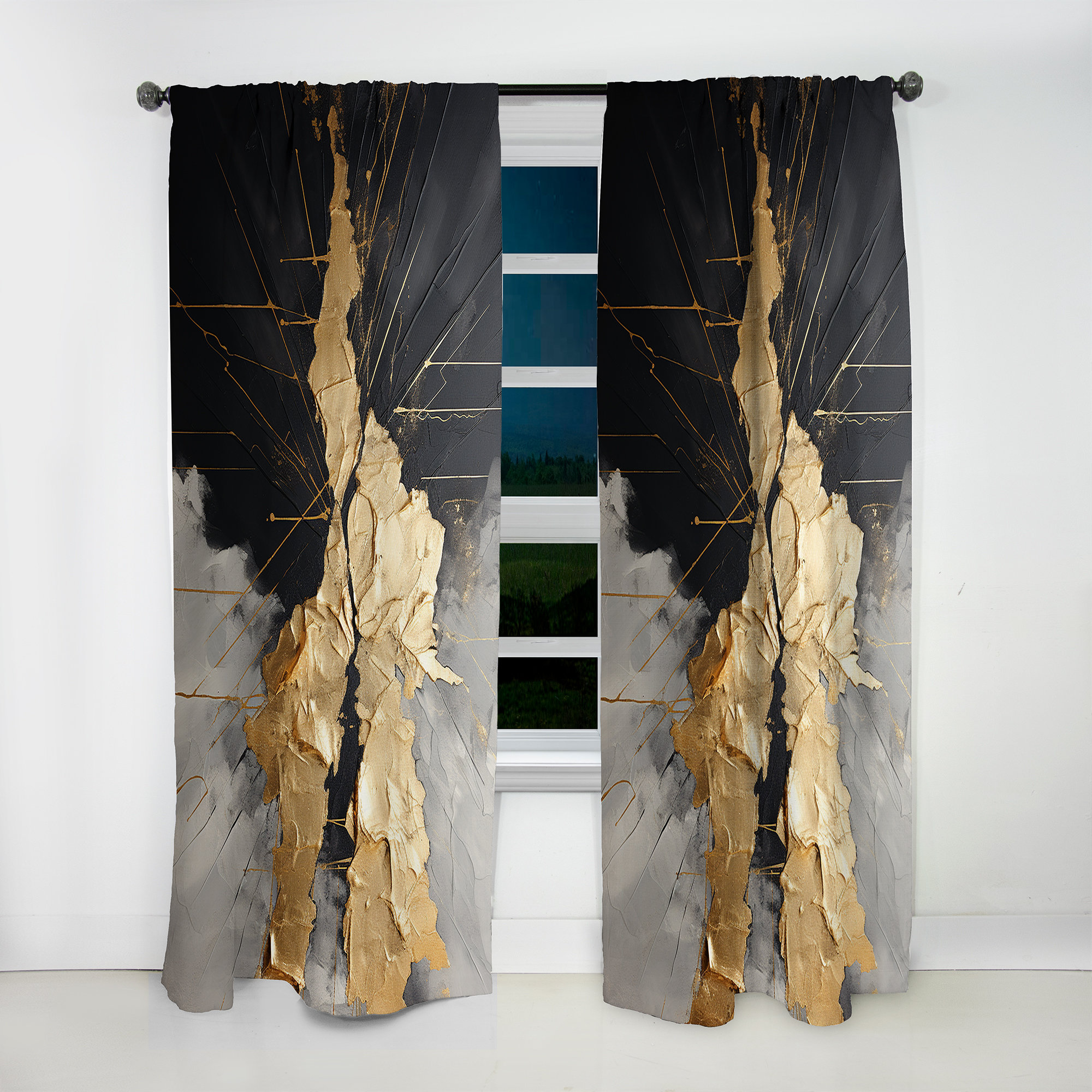 Design Art Black And Gold Abstract Meditation I - Abstract Painting ...