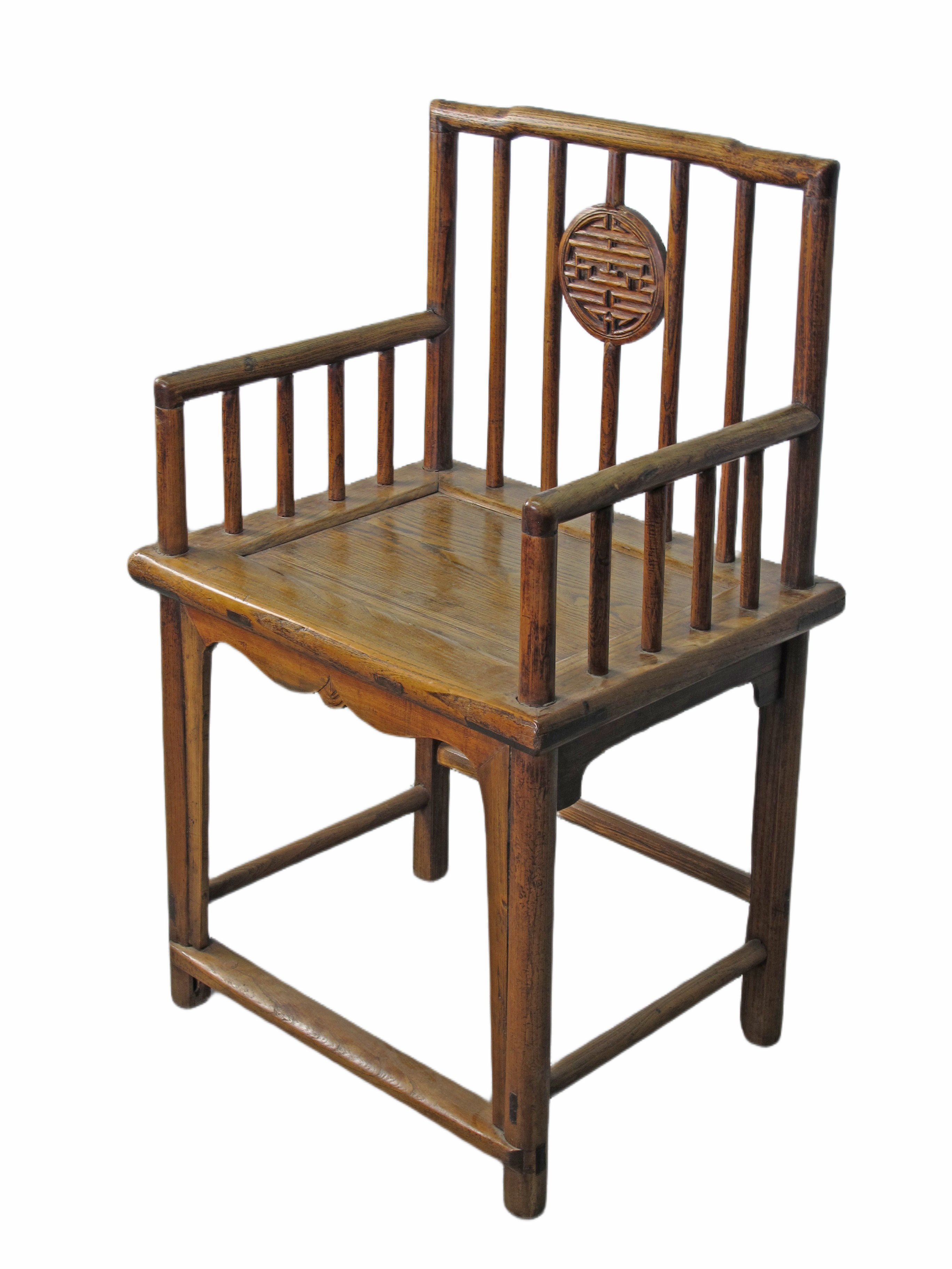 DYAG East Asian Classic Solid Wood Slat Back Arm Chair in Brown | Wayfair