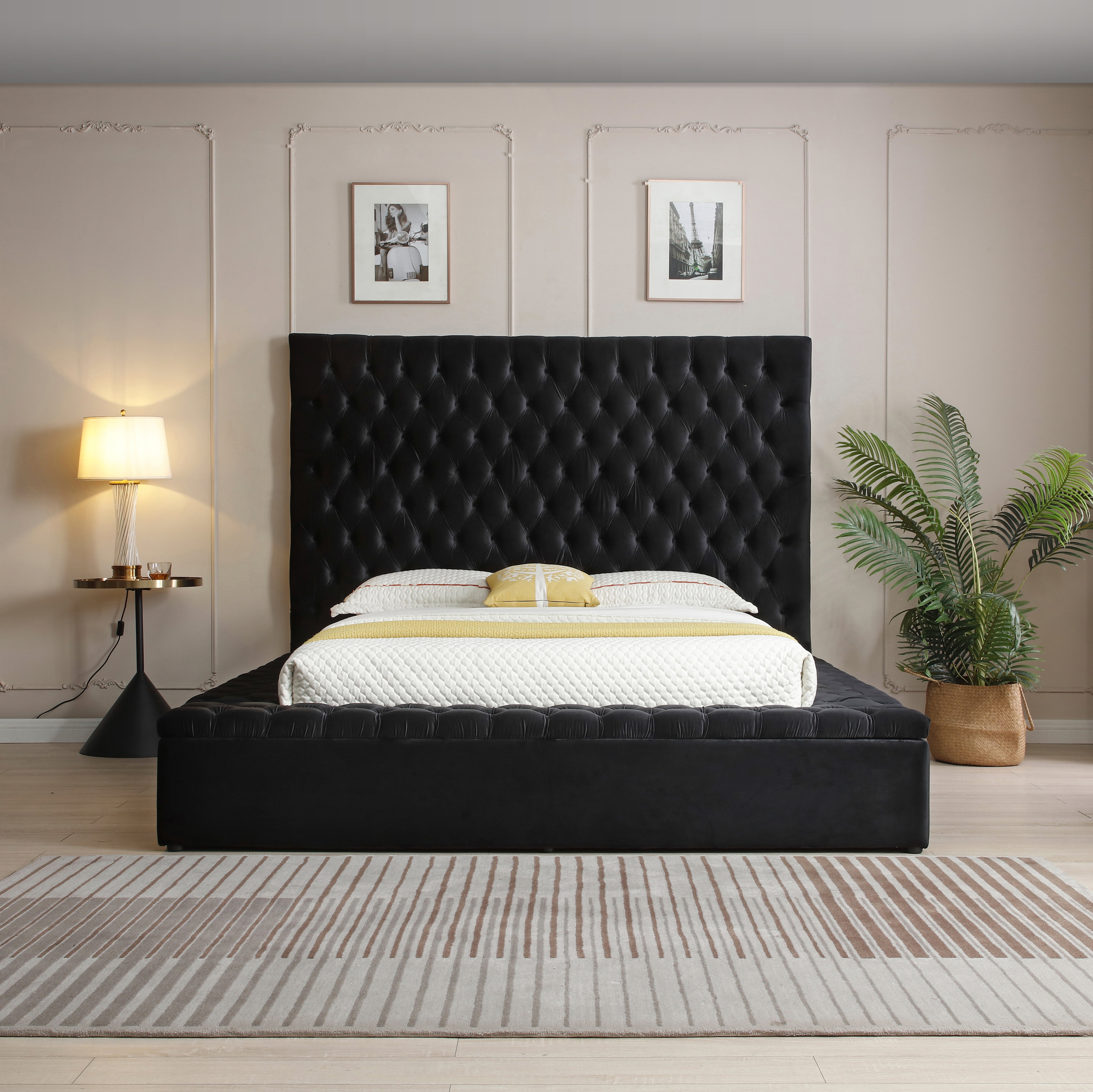 Rosdorf Park Mikara Upholstered Velvet Platform Bed & Reviews | Wayfair