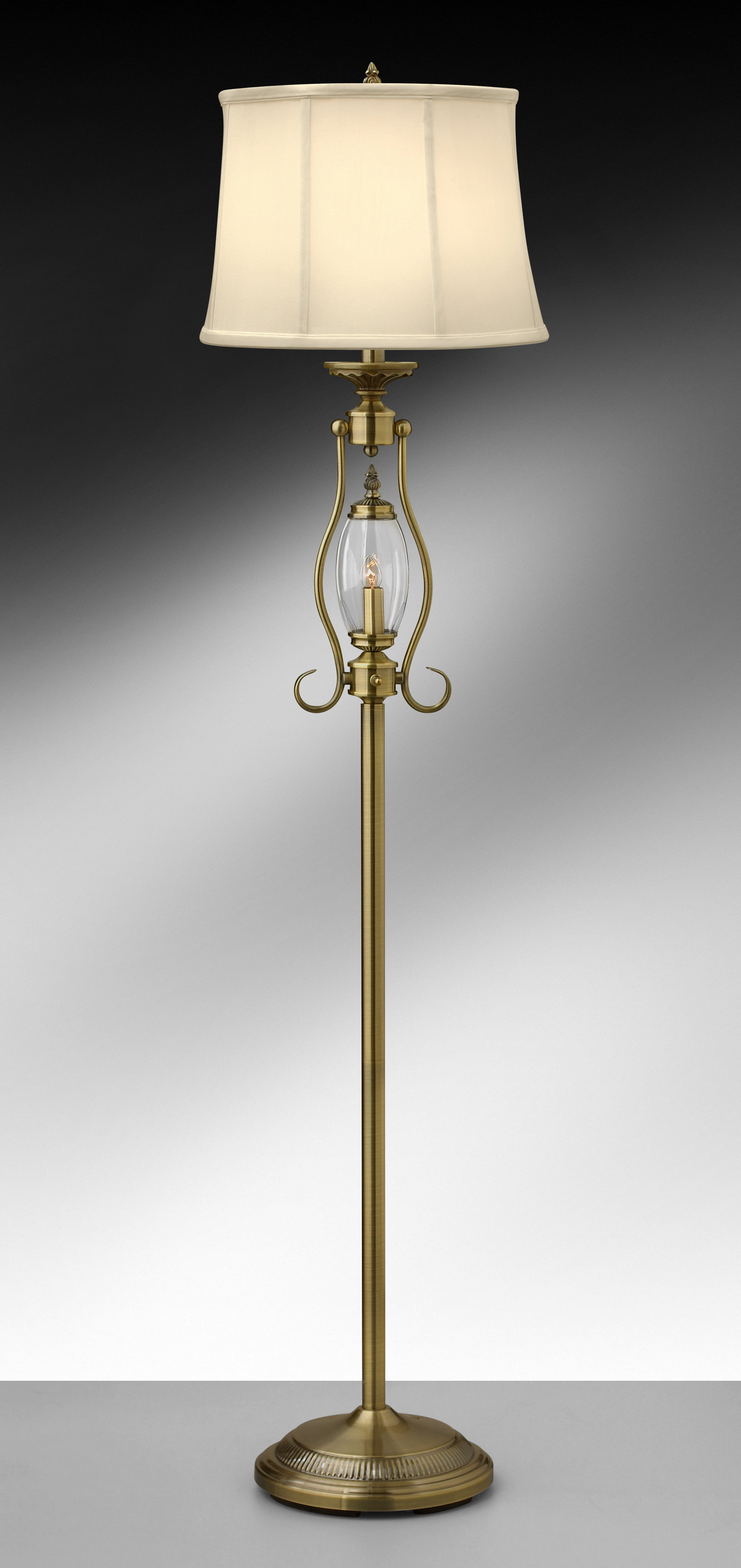 Medallion Lighting Revere 59" Satin Antique Brass Floor Lamp - Wayfair ...