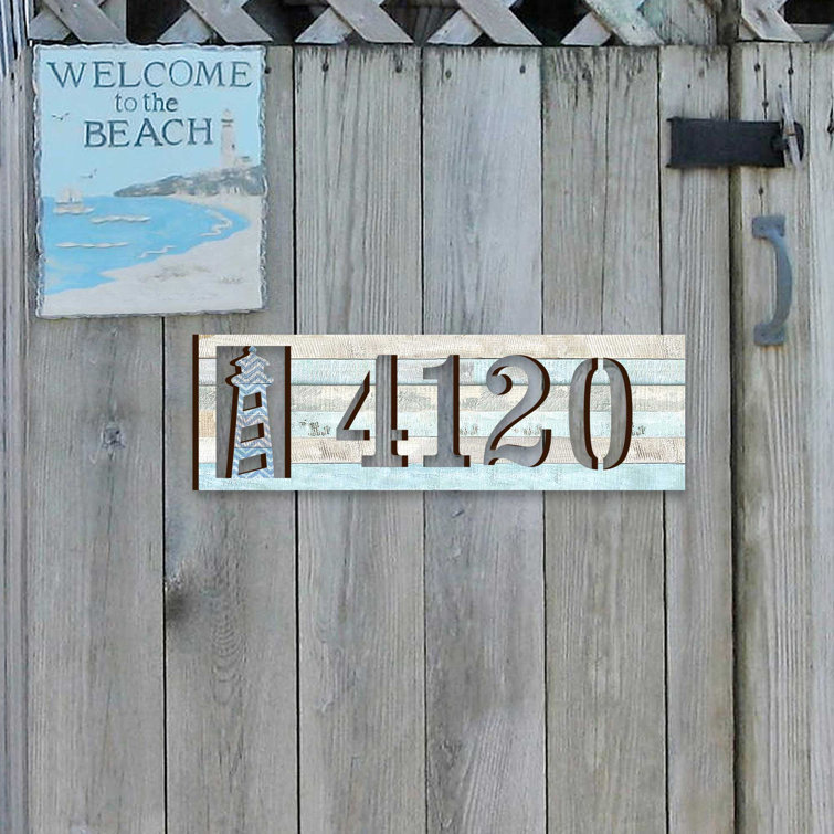 aMonogramArtUnlimited Lighthouse 1-Line Address Sign | Wayfair