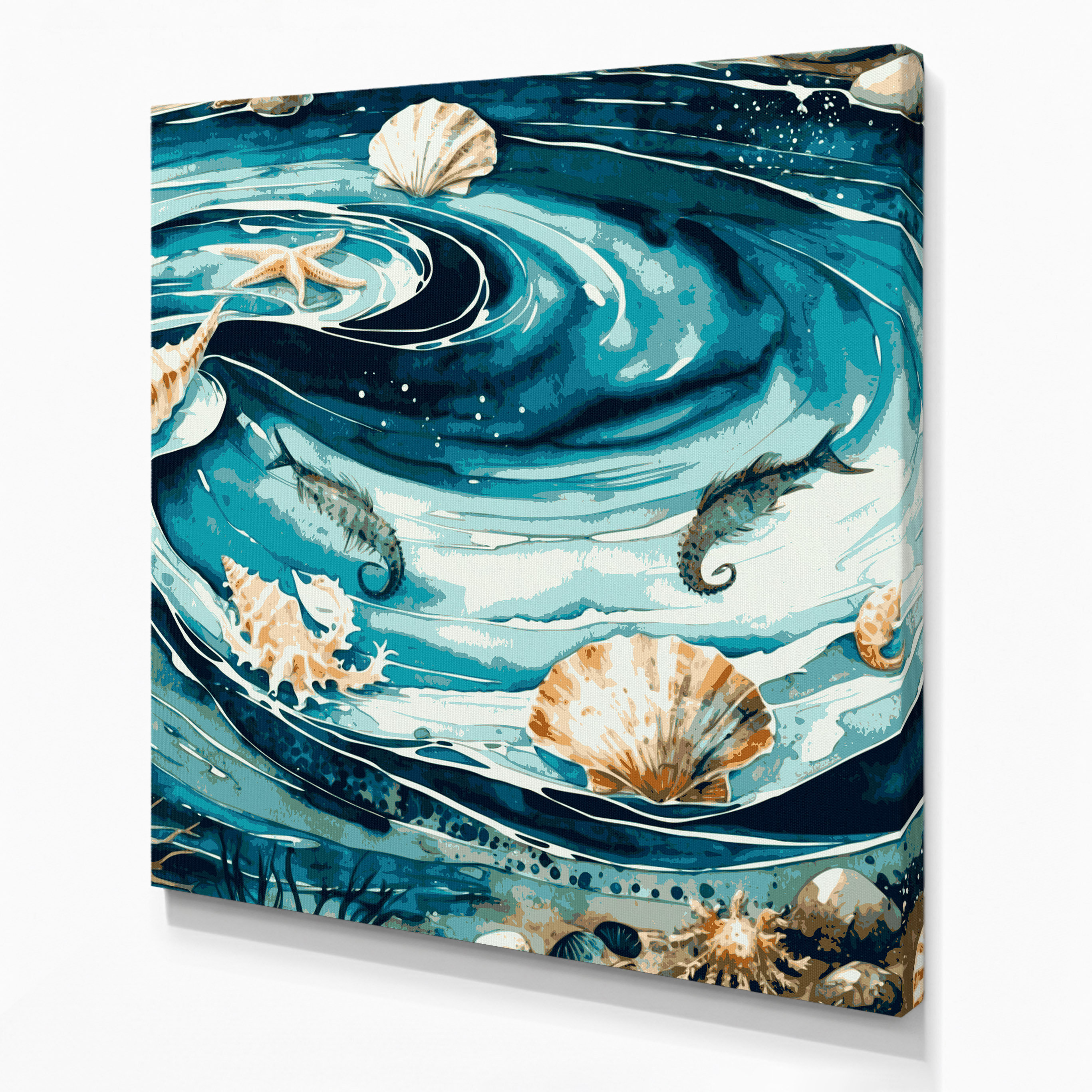 Breakwater Bay Coastal Tidal Pool Treasures Beige Canvas Wall Art | Wayfair