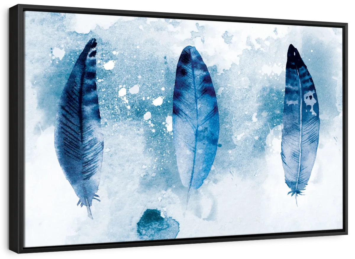 Wildon Home® Blue Grunge Feathers Canvas Print - Wayfair Canada