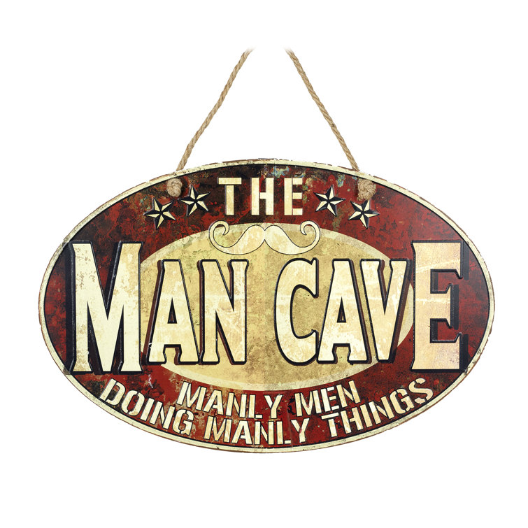 Happy Larry 'The Man Cave' Typography on Metal in Red | Wayfair.co.uk