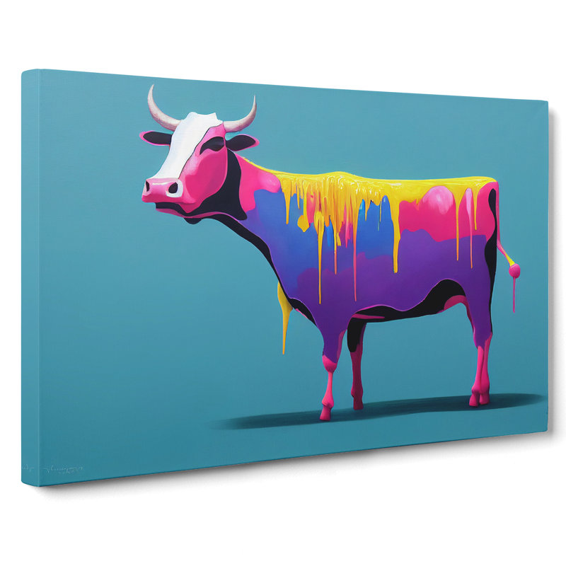 Natur Pur Cow Paint Drips Vol.2 Abstract - Wrapped Canvas | Wayfair.co.uk