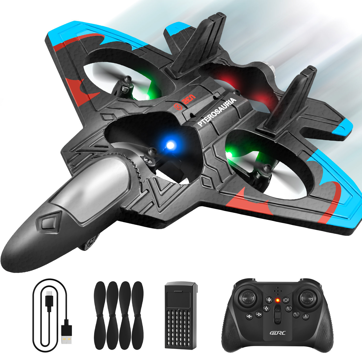Mercer41 V32 Rc Plane, Foam Remote Control Airplane With Light, 2 ...