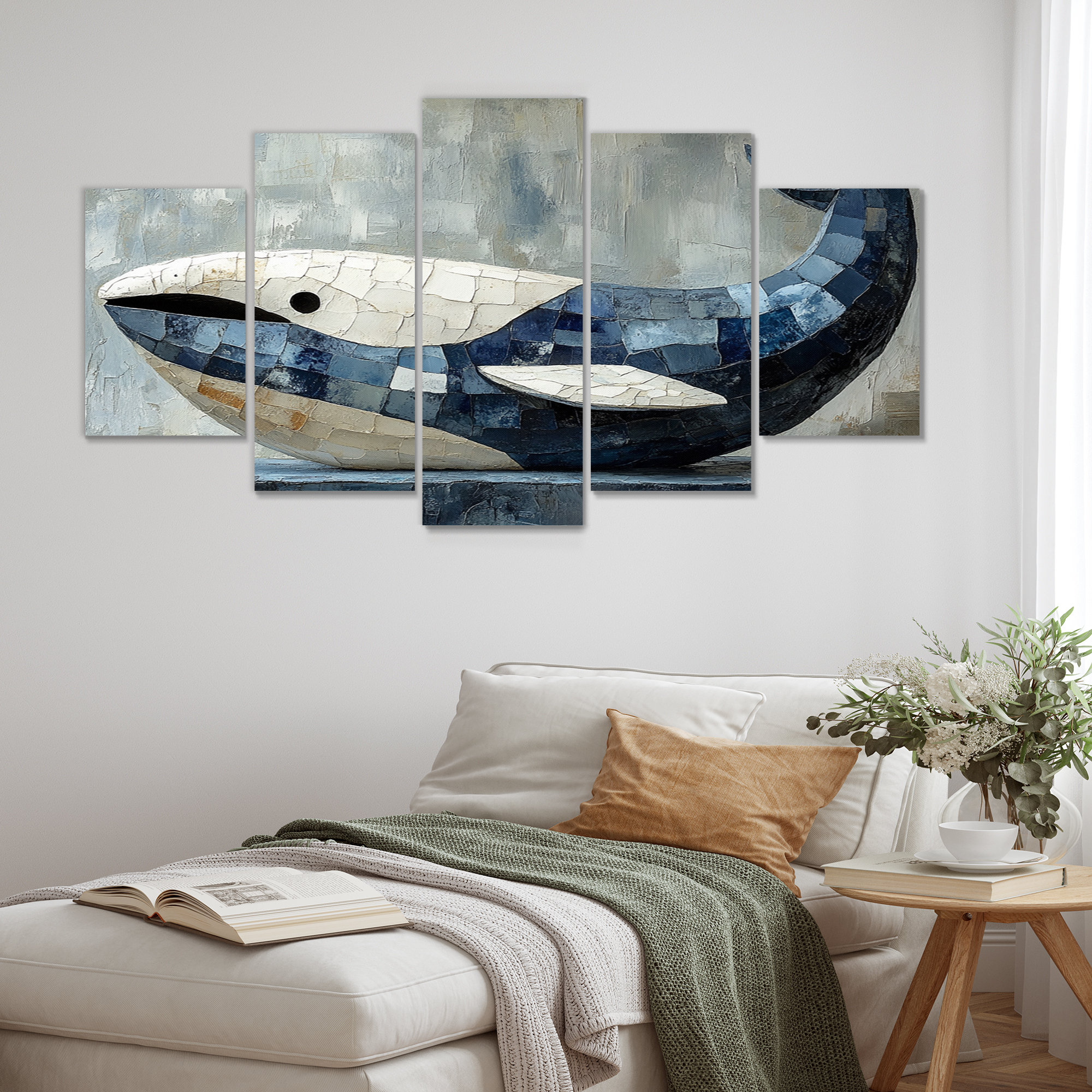 Beachcrest Home™ Canadian Inuit Art Beluga In Blue And Grey Tones ...