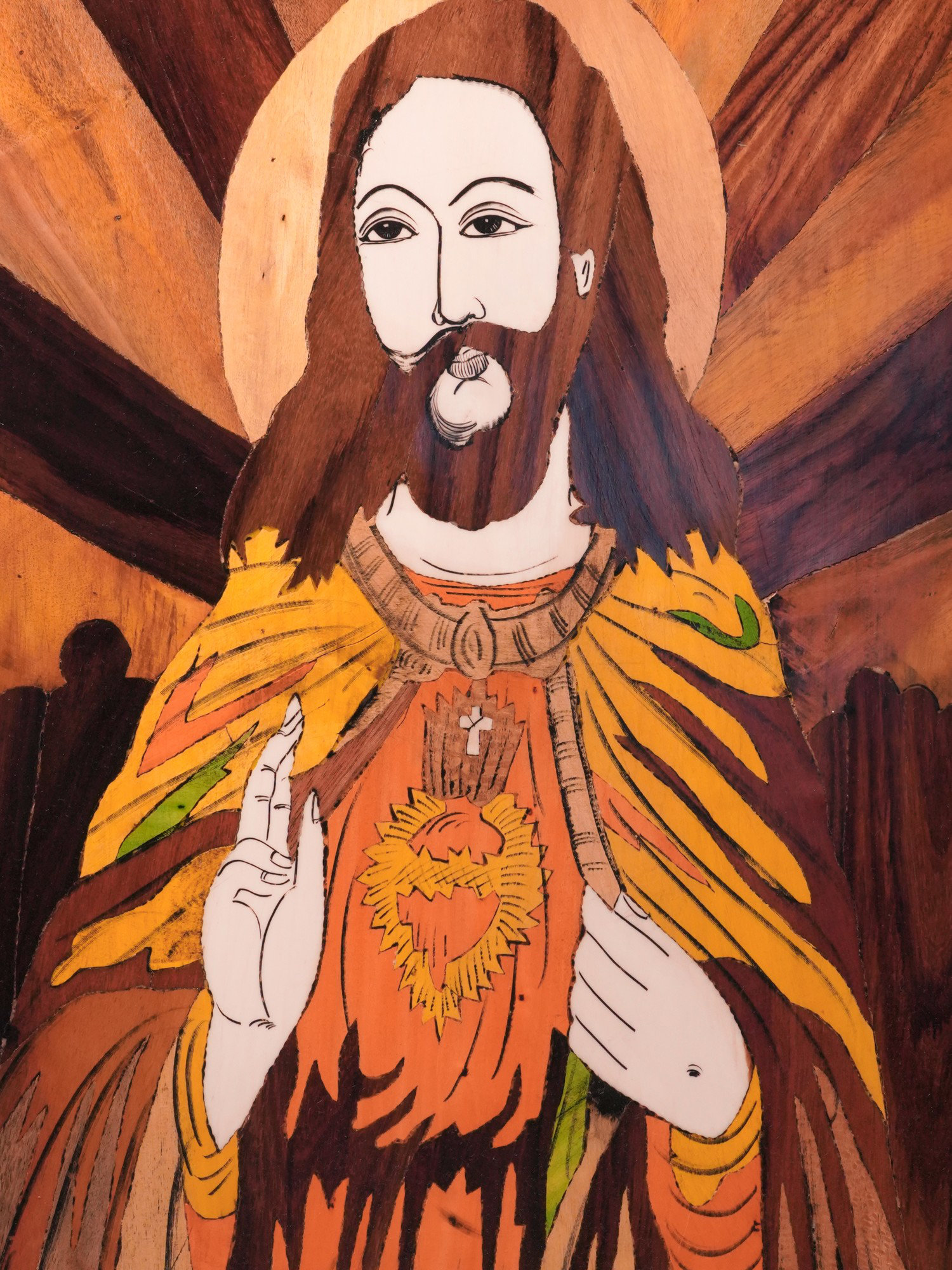 Exotic India 31" Beautiful Painting Of Jesus Christ | Natural Colour On ...