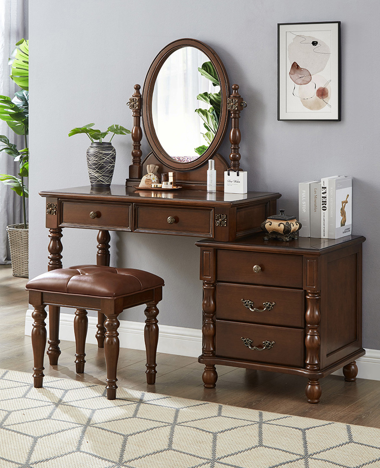 Charlton Home American Vintage All-Solid Wood Dresser Retractable ...