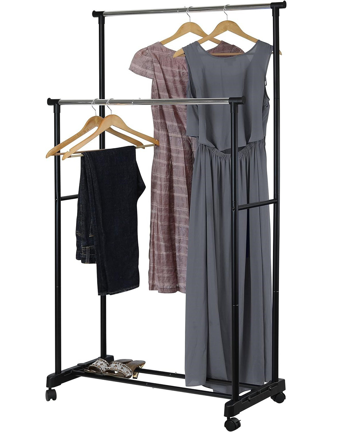 Rebrilliant Orso Steel Rolling Clothing Rack | Wayfair