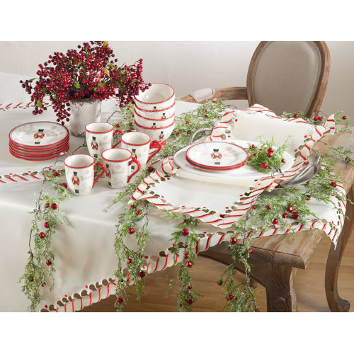 The Holiday Aisle® Rectangle Christmas Polyester Table Runner & Reviews ...