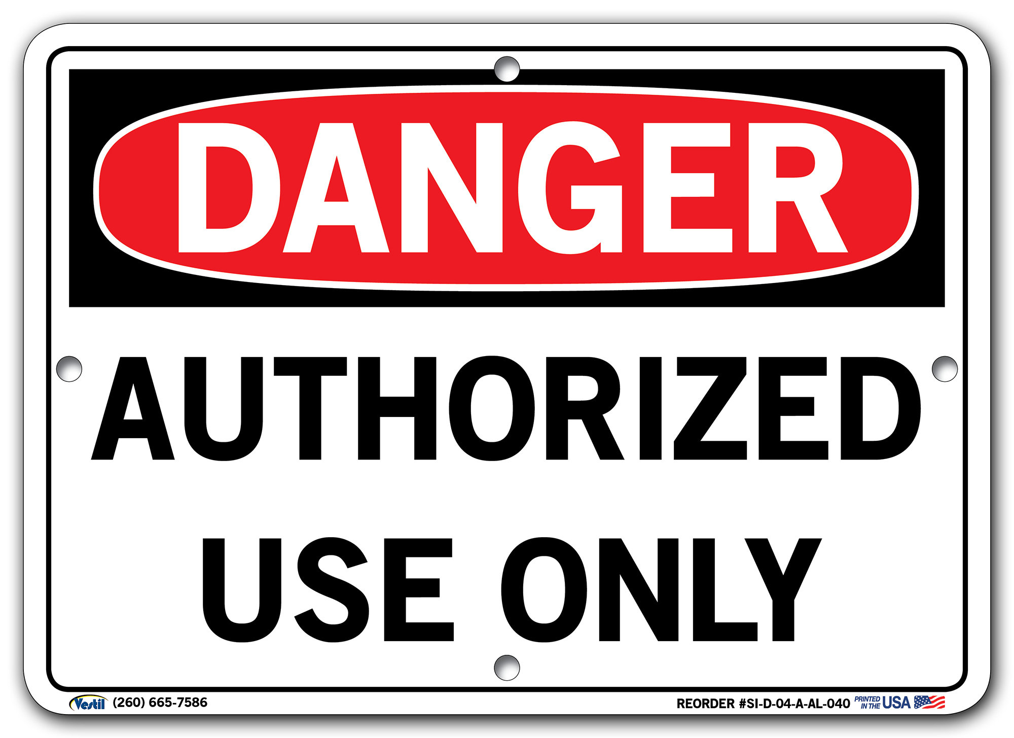 Vestil Authorized Use Only Danger Sign | Wayfair