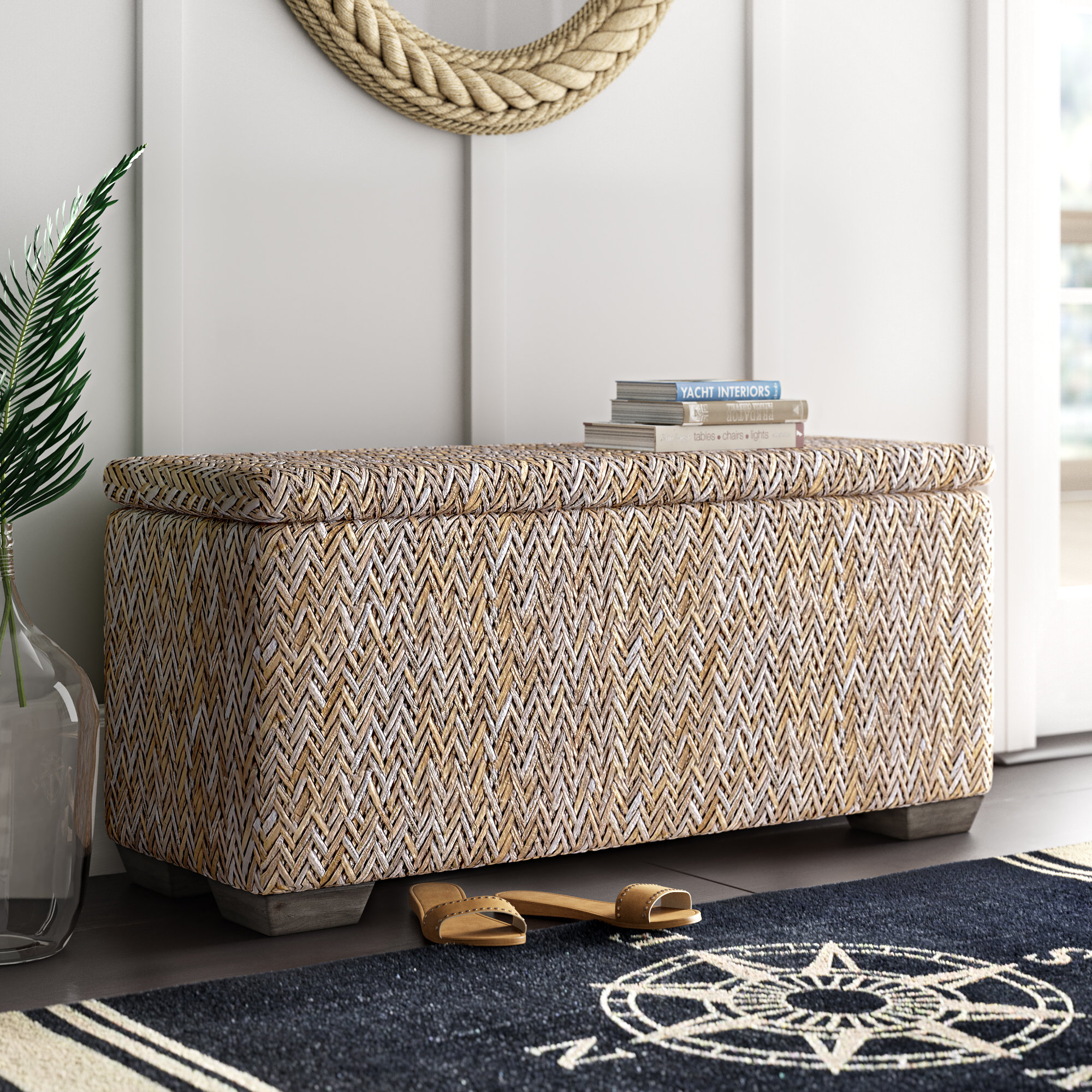 Sand & Stable™ Calysta Wicker Shoe Storage Bench & Reviews - Wayfair Canada