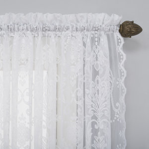Kelly Clarkson Home Christy Floral Lace Rod Pocket Curtain Panel ...
