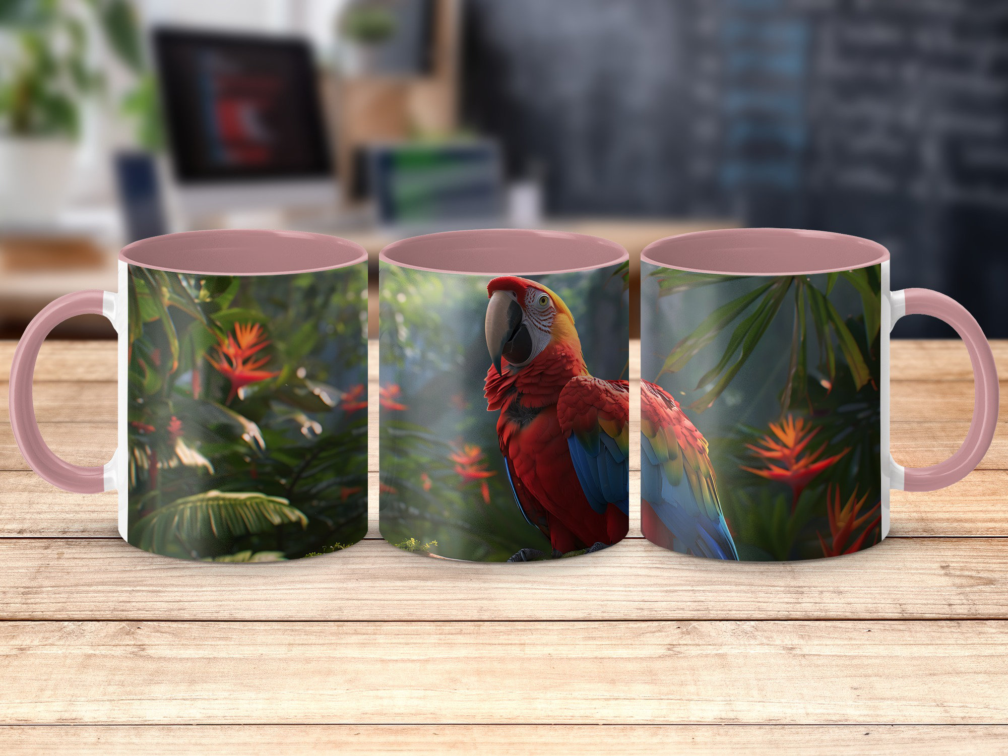 East Urban Home Set of 2 Realistic Animal Design 11oz Accent Mugs ...
