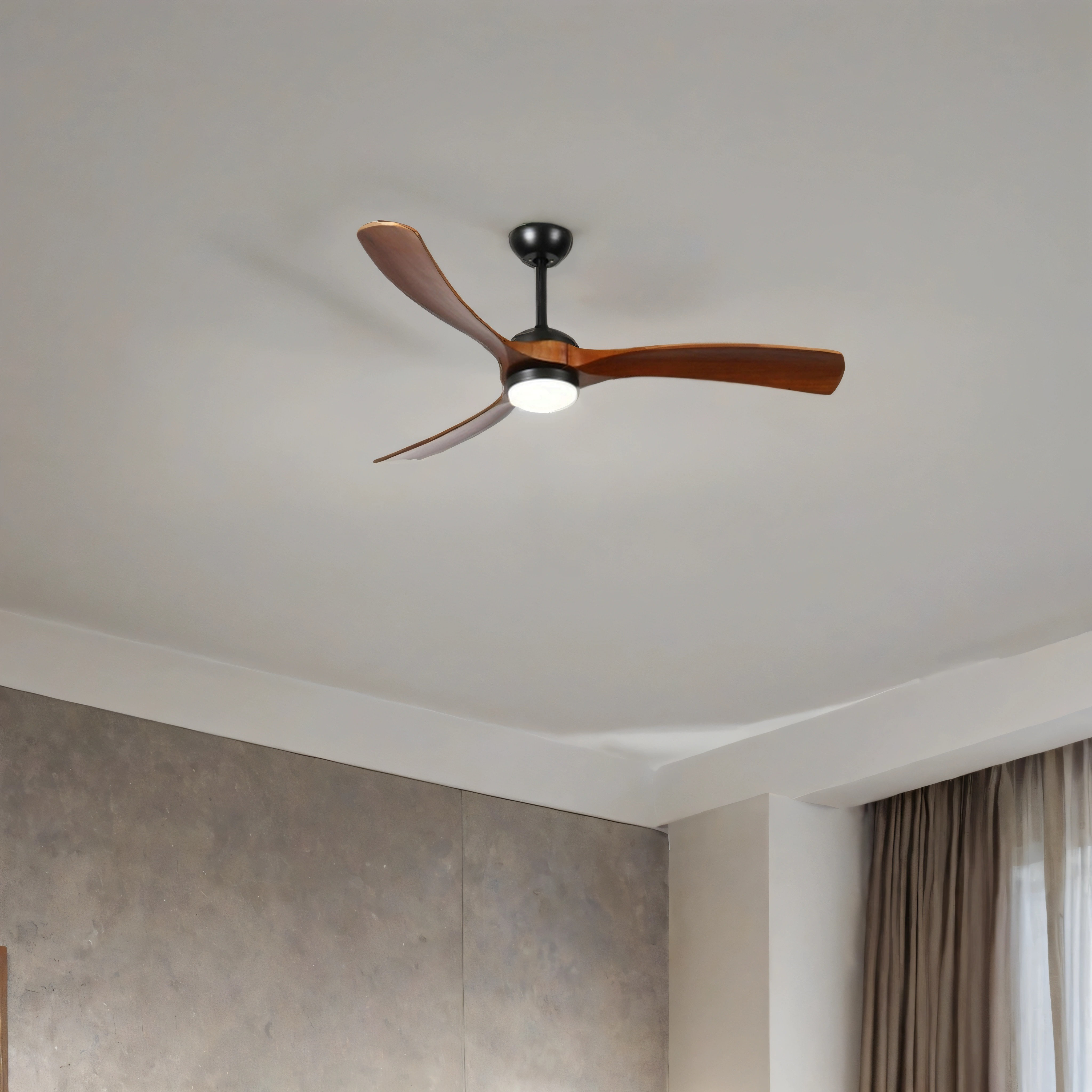 Ivy Bronx 52/60/72 inch Wood Ceiling Fans with Lights and Remote, 6 ...