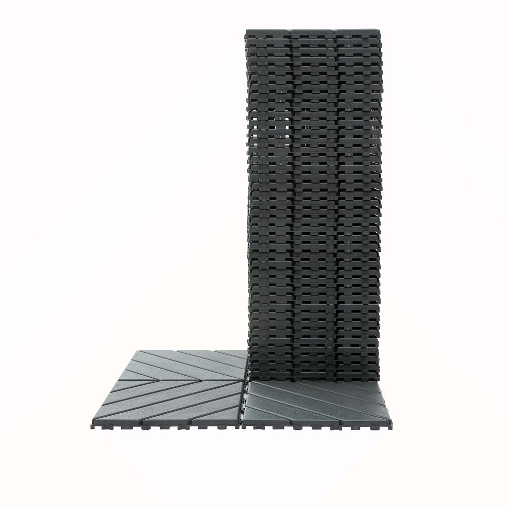 junzc Plastic Interlocking Decking Tiles, 44 Packs Of Terrace Decking ...