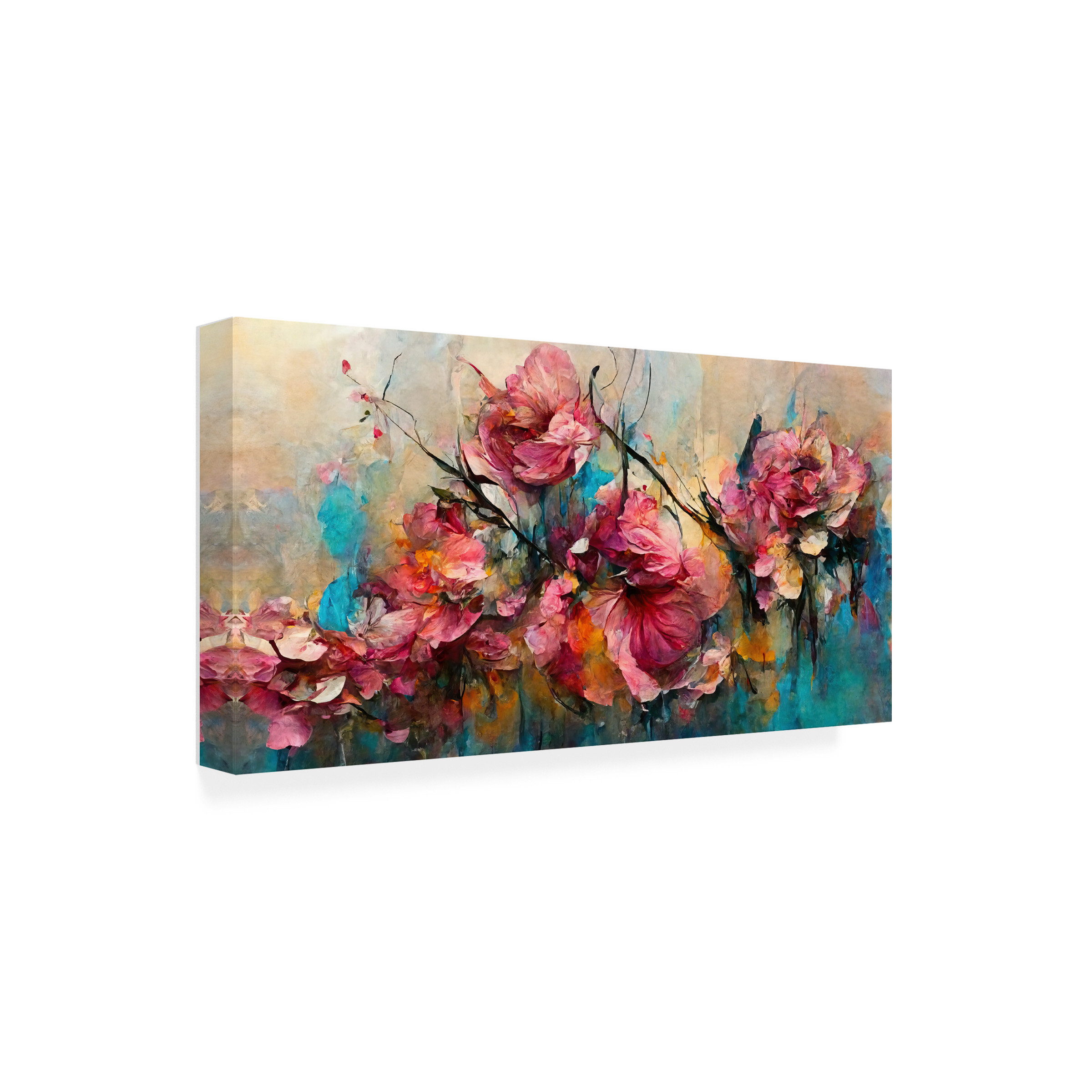 Winston Porter Garbielle Wild Rough Roses On Canvas by X1 Brand Print ...