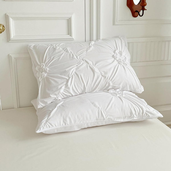 Nayoroom Rustic French Style Textured Flower Pinch Pleated Duvet Cover ...