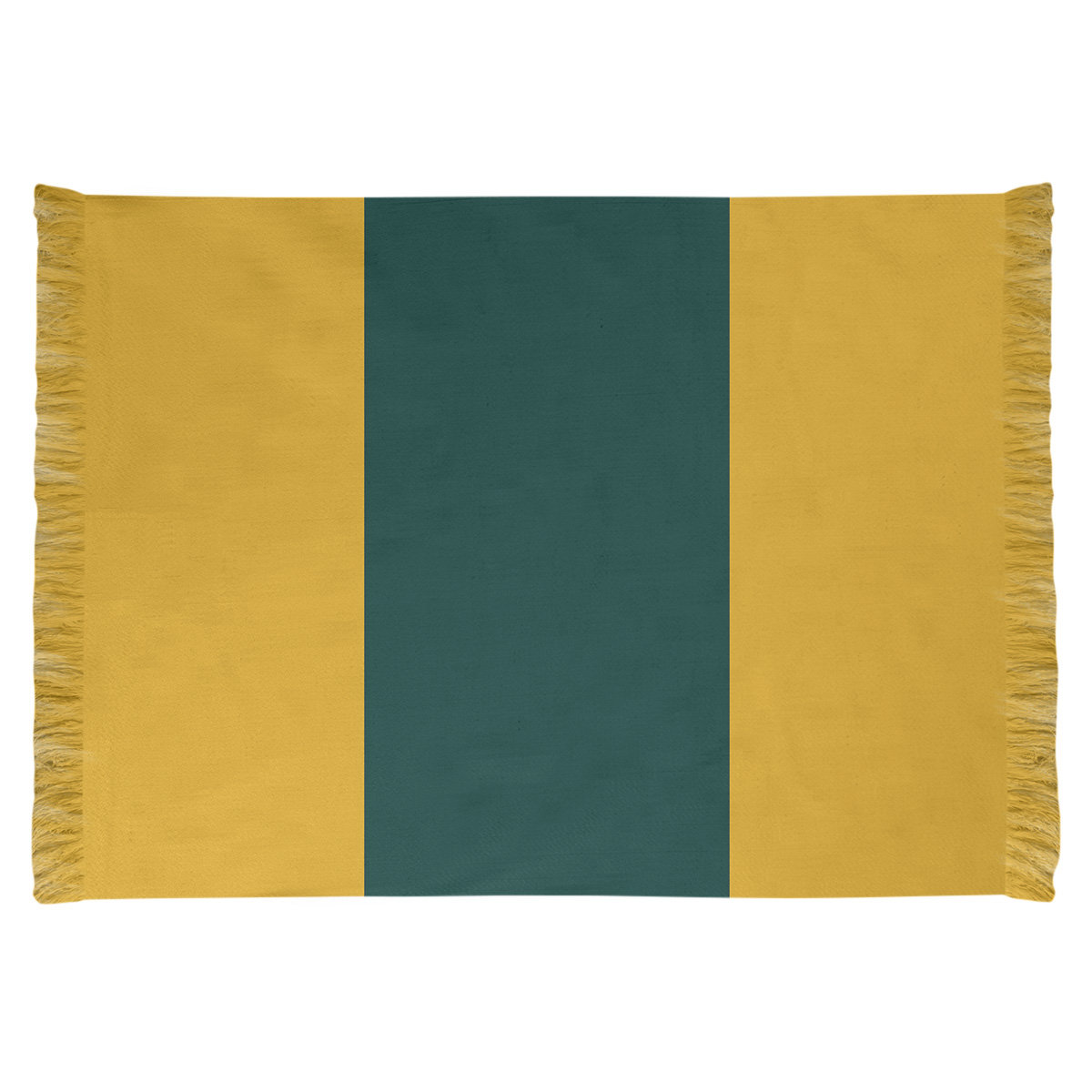 East Urban Home Oakland Flatweave Gold/Kelly Green Rug | Wayfair