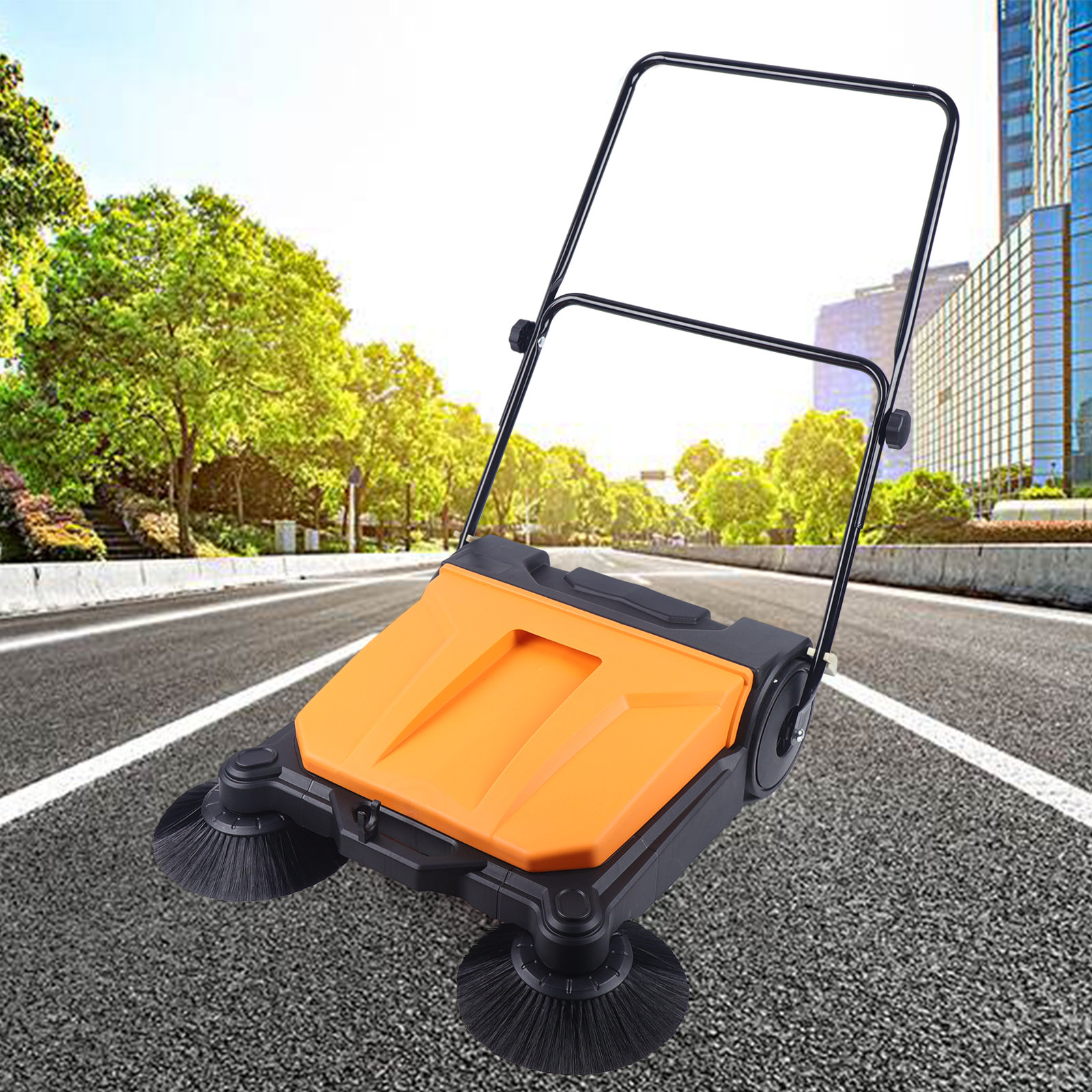 YaoTown 26" Outdoor Industrial Hand Push Sweeper | Wayfair