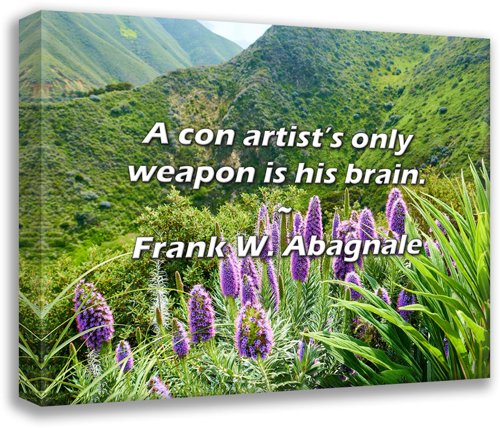 Trinx Frank W. Abagnale Quote: A con artist’s only weapon is his brain ...