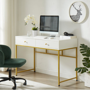 Chrome & Gold Desks You'll Love | Wayfair