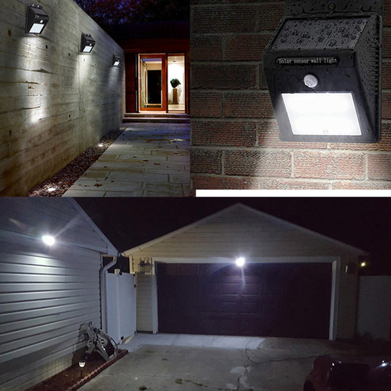 Aptoco Black 16 - Head LED Solar Powered Dusk to Dawn Outdoor Security ...