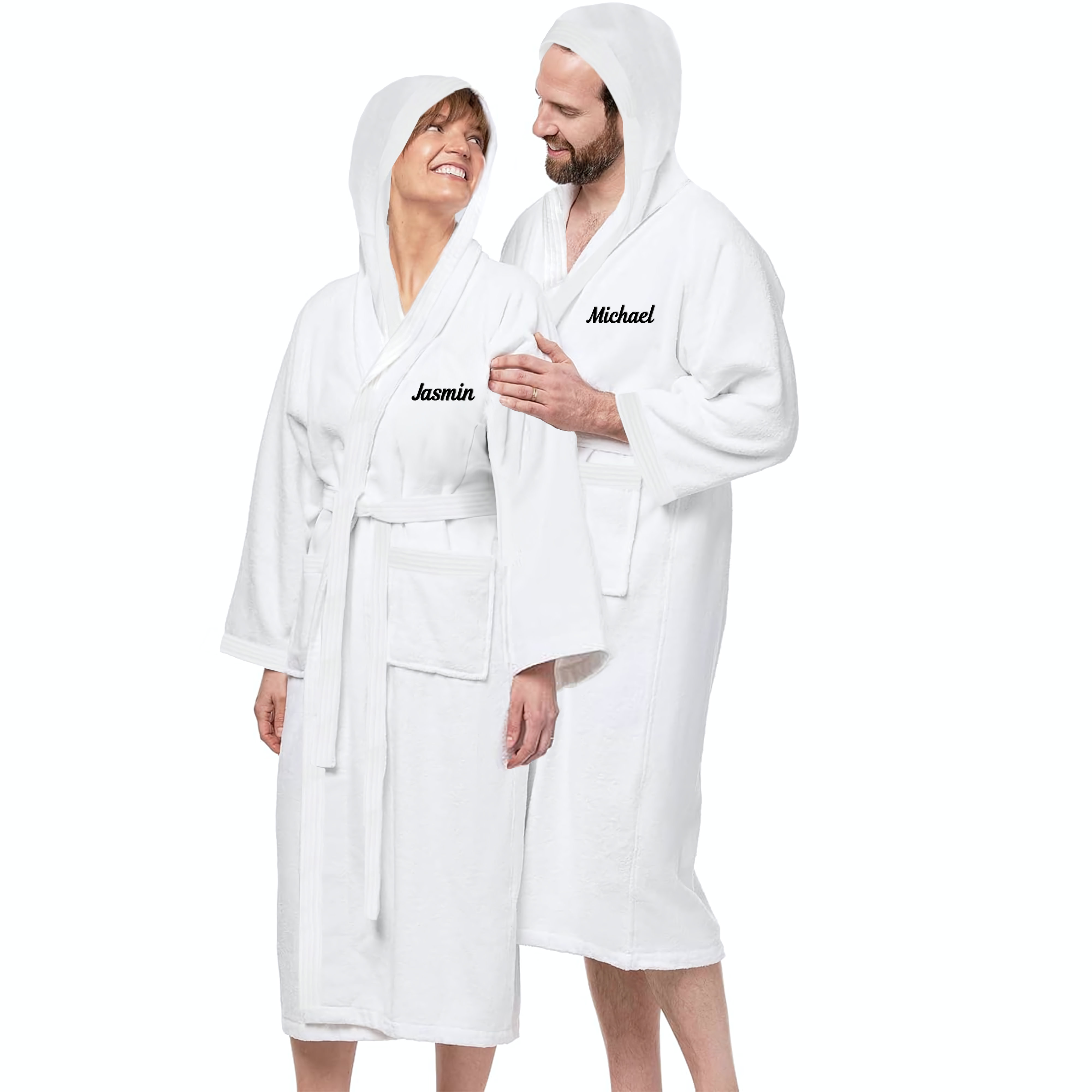 Latitude Run® Custom Embroidered Names Hooded Terry Velour Kimono ...