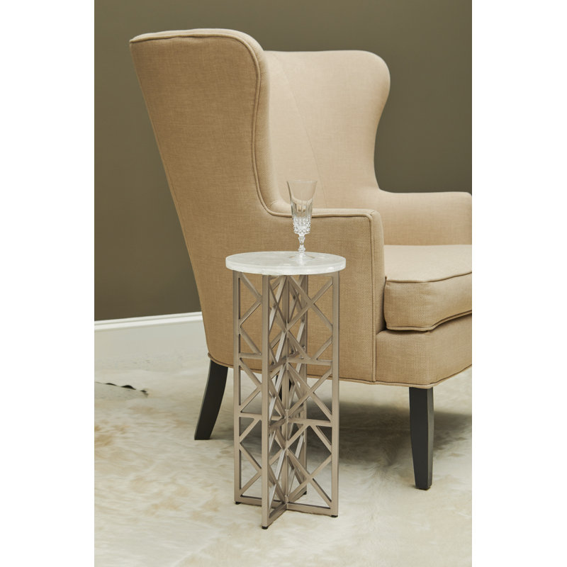 Pulaski Furniture Gypsum Stone-Top Drink Table with Metal Base | Wayfair