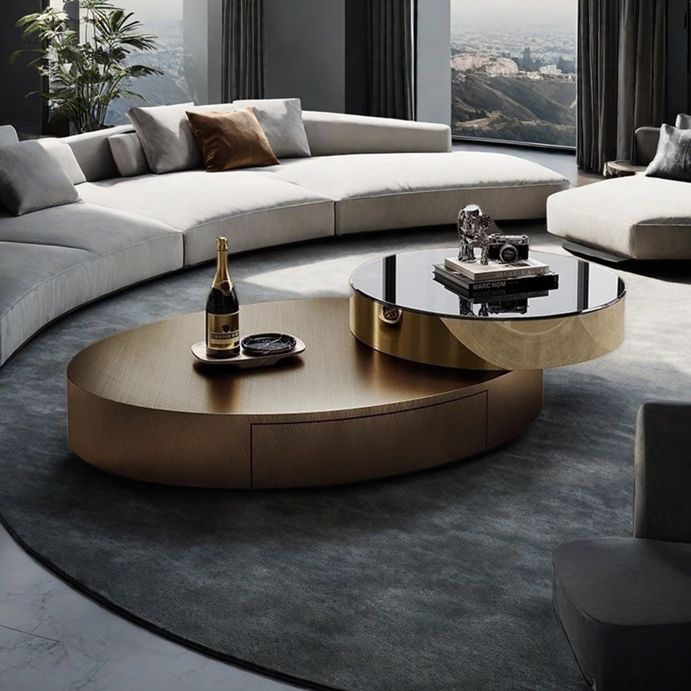 Trentastic Trails Light luxury modern revolving coffee table | Wayfair